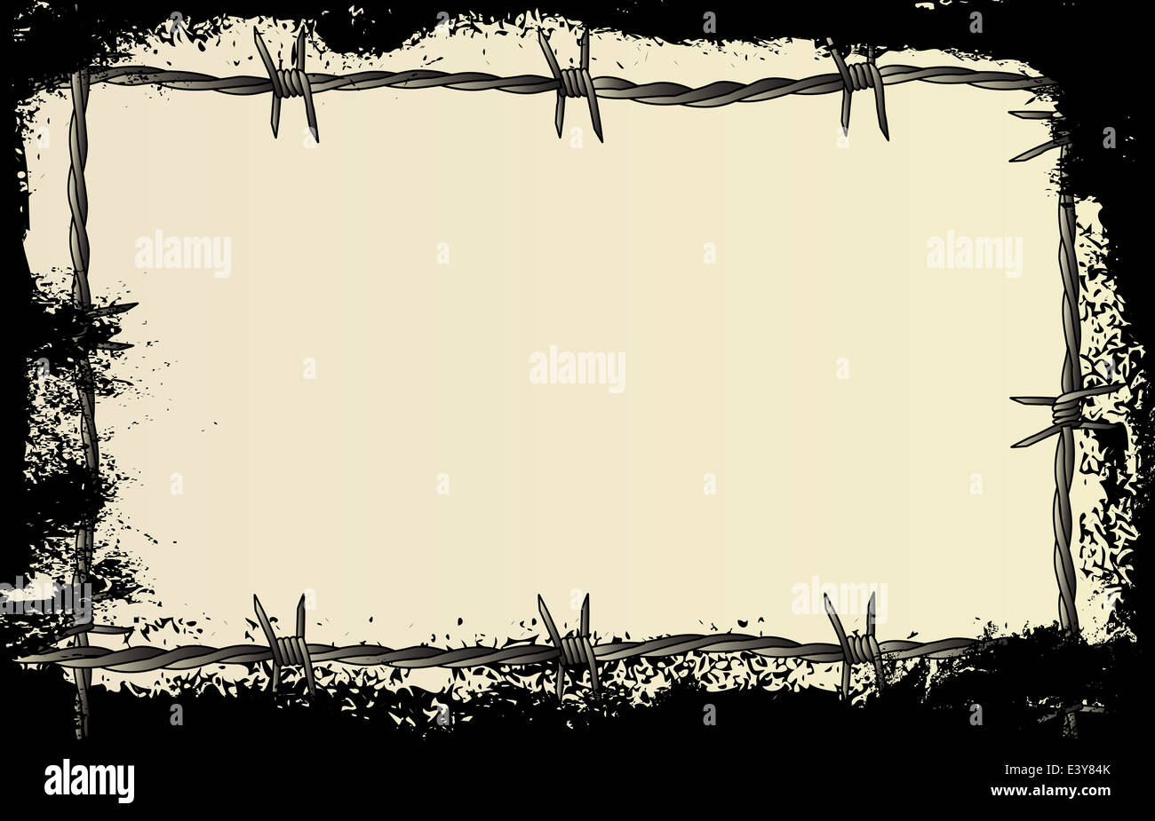 A barbed wire background with a heavy grunge effect Stock Photo - Alamy