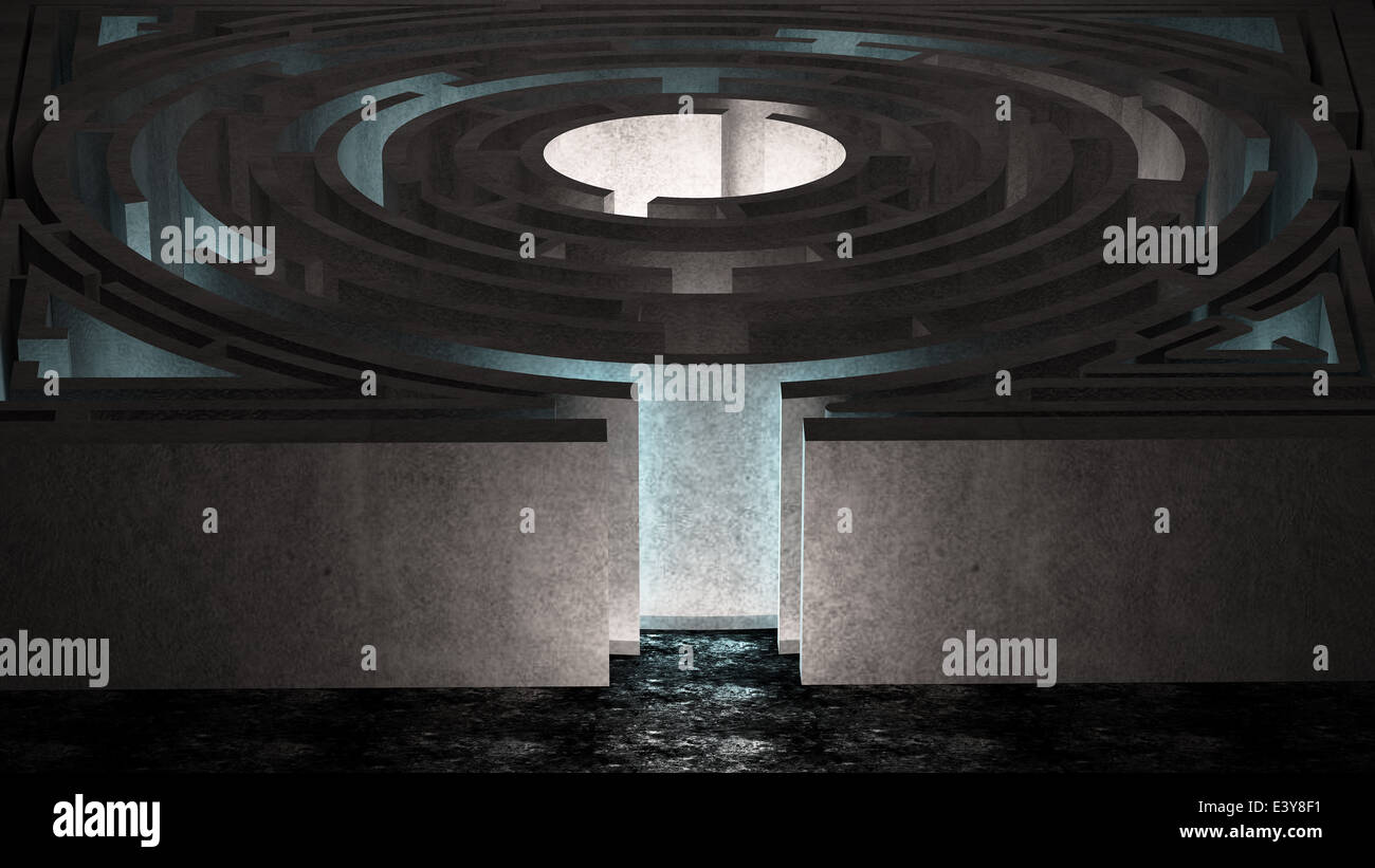 concrete maze room with light Stock Photo - Alamy