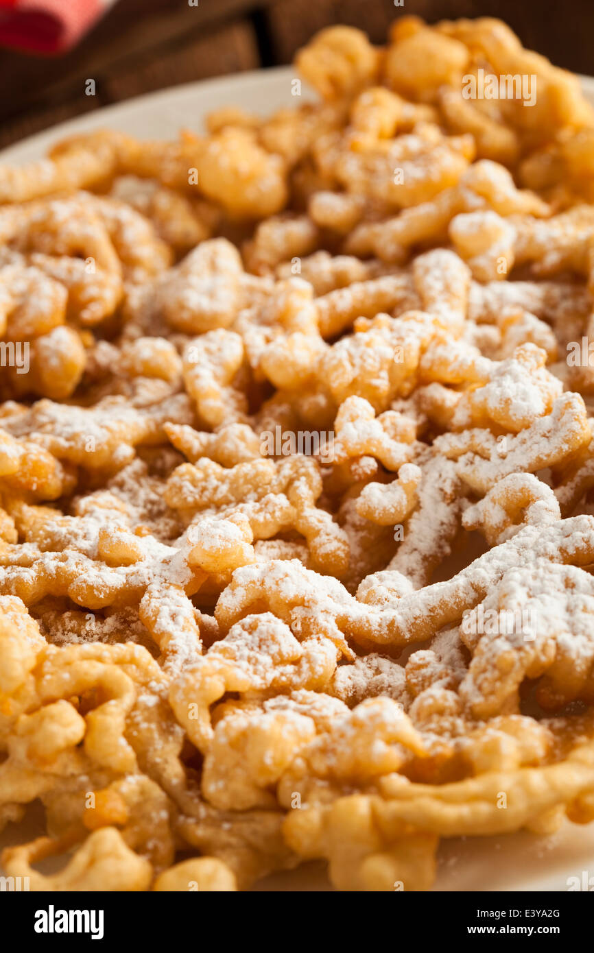 Homemade Funnel Cake with Powdered Sugar at the Fair Stock Photo - Alamy