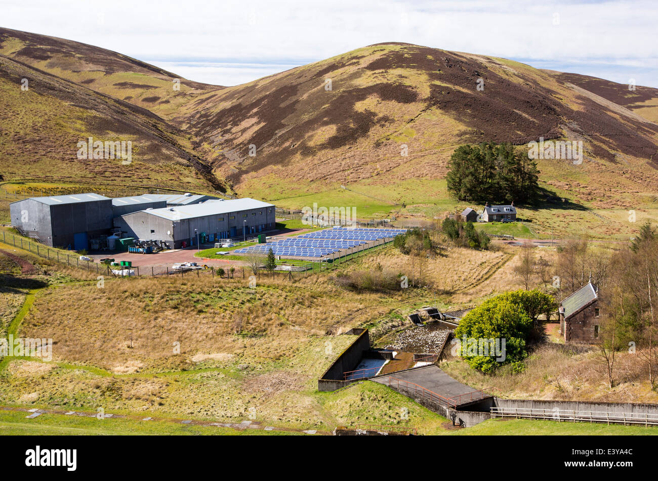 A solar powered water treatment plant below Coulter reservoir in the ...