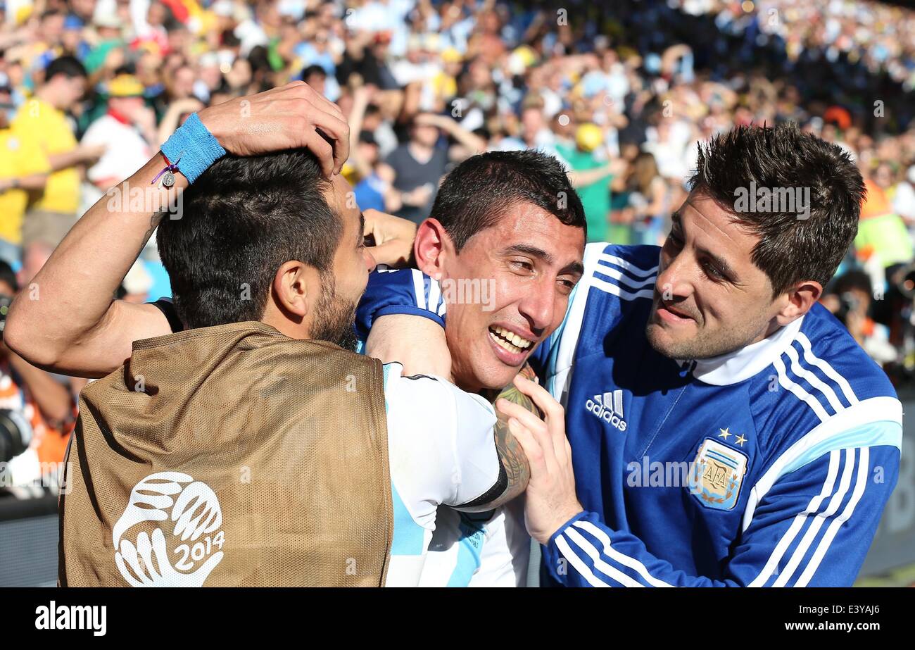 Sao Paulo, Brazil. 1st July, 2014. Argentina's Angel Di Maria (C ...