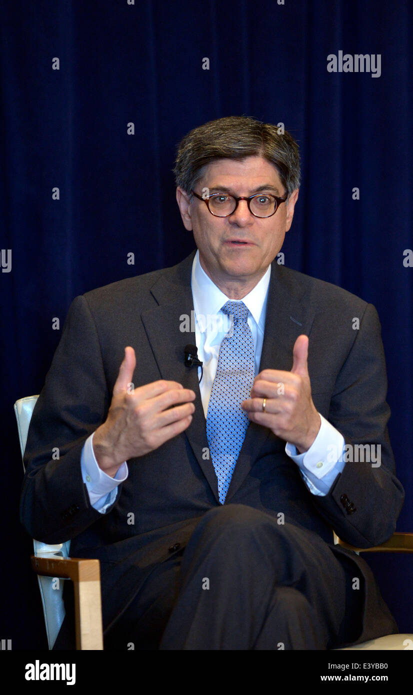 Washington, DC, USA. 1st July, 2014. US Treasury Secretary Jacob Lew ...