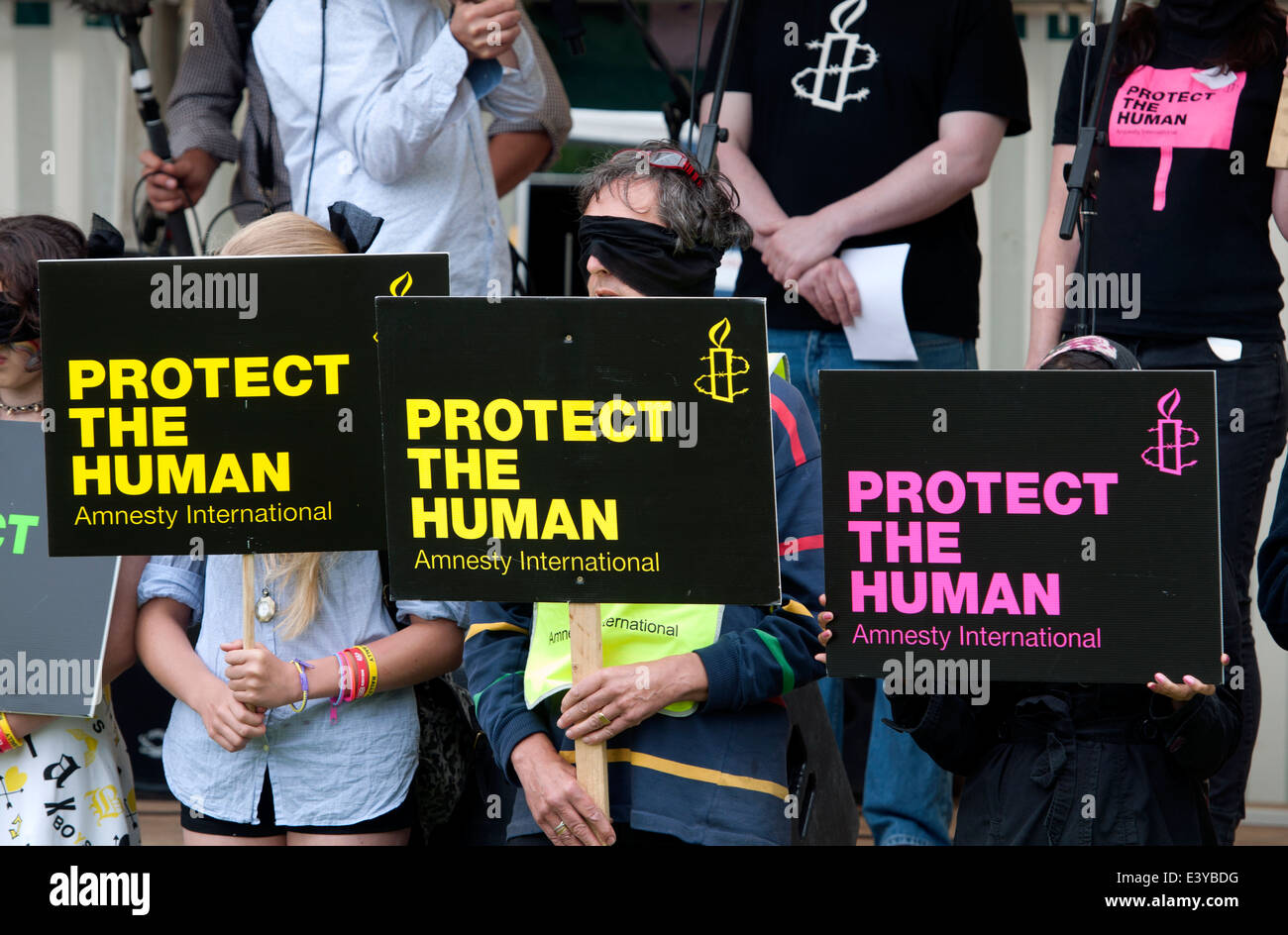 Amnesty International placards at Leamington Peace Festival ...
