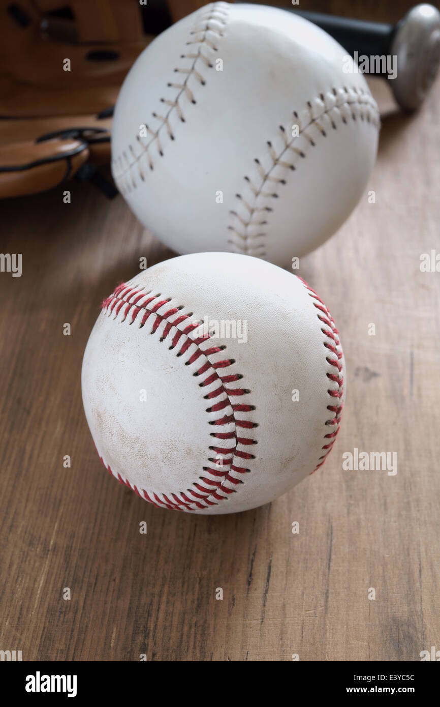 Old well used baseballs Stock Photo - Alamy
