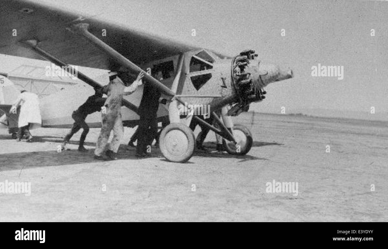 A photograph of the Ryan aircraft associated with Charles Lindbergh ...