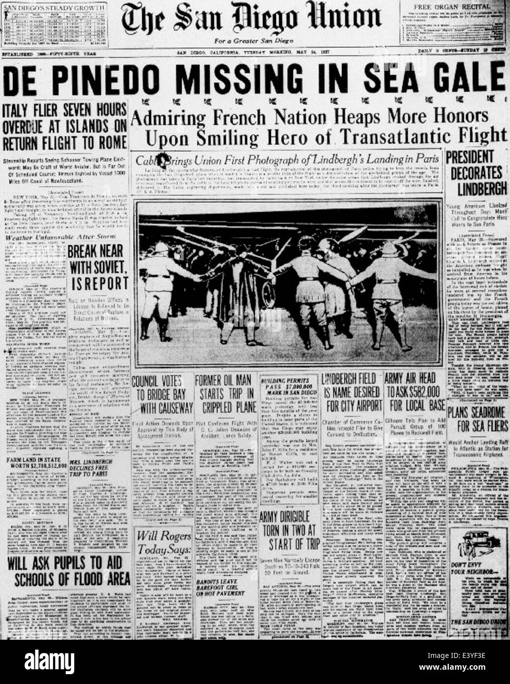 A photograph of the Ryan aircraft model 00583, captured in 1927 ...