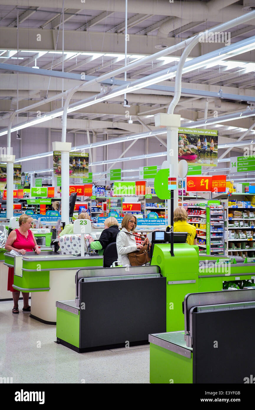women shopping at supermarket check-outs Stock Photo - Alamy