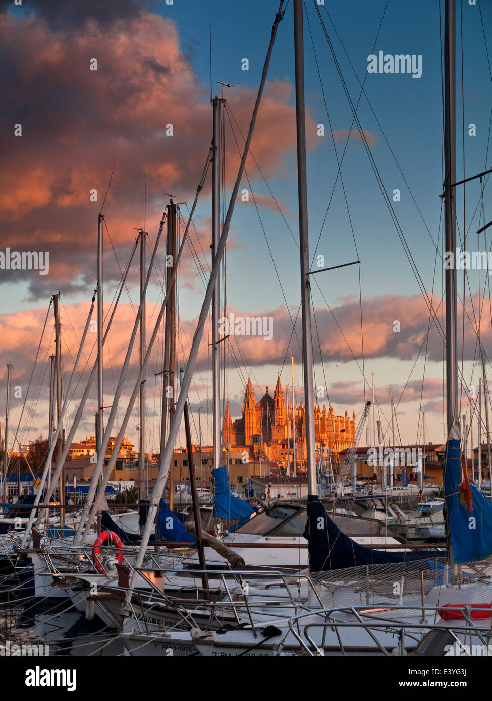 Palma de mallorca harbour view sunset hi-res stock photography and ...