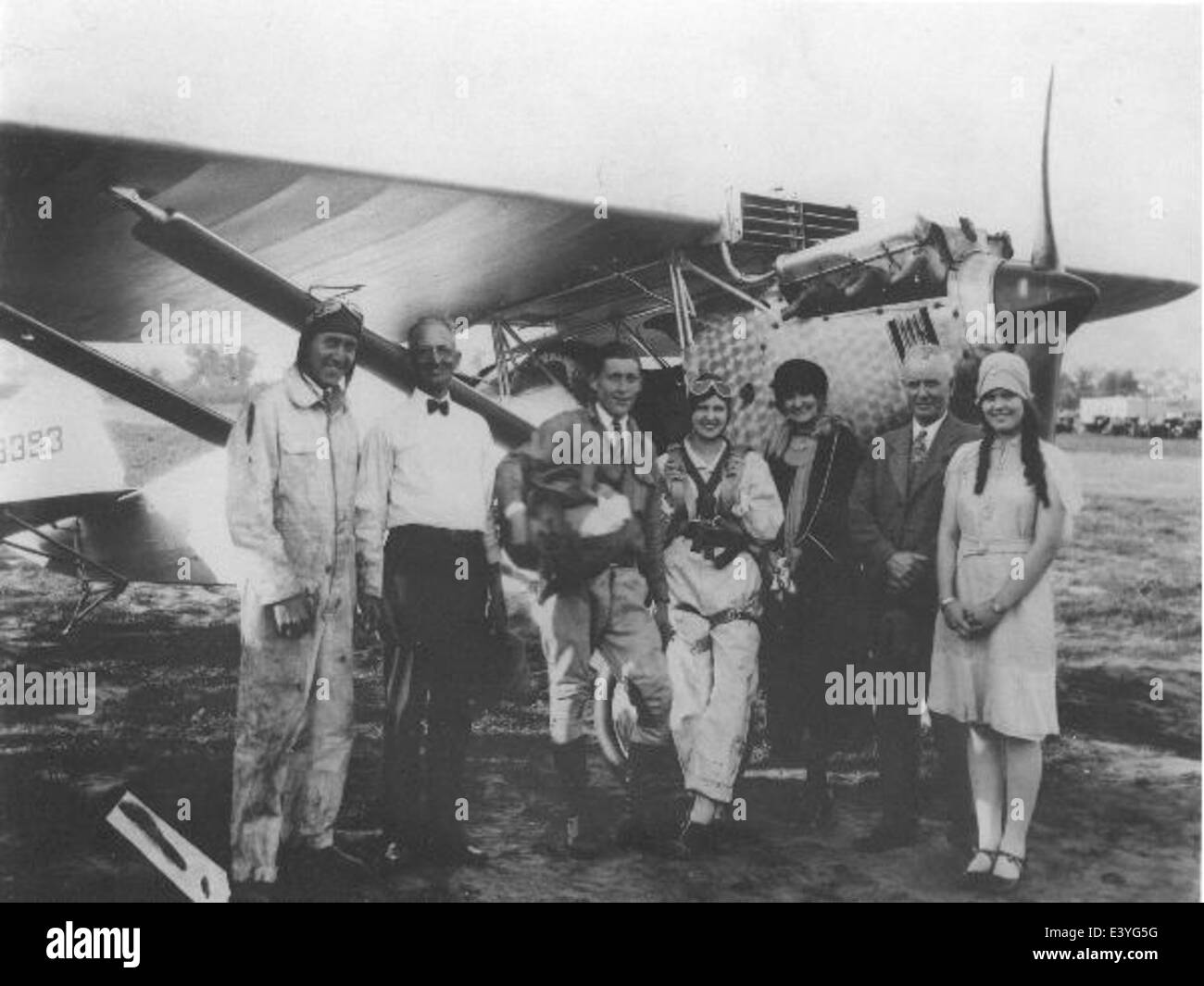 This 1928 image of Charles Lindbergh's Ryan aircraft, held at the San ...