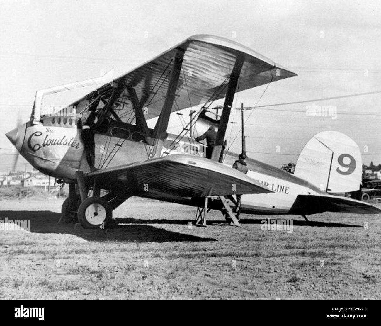 Photograph of a 1926 aviation exhibit at Lindbergh Field, featuring ...