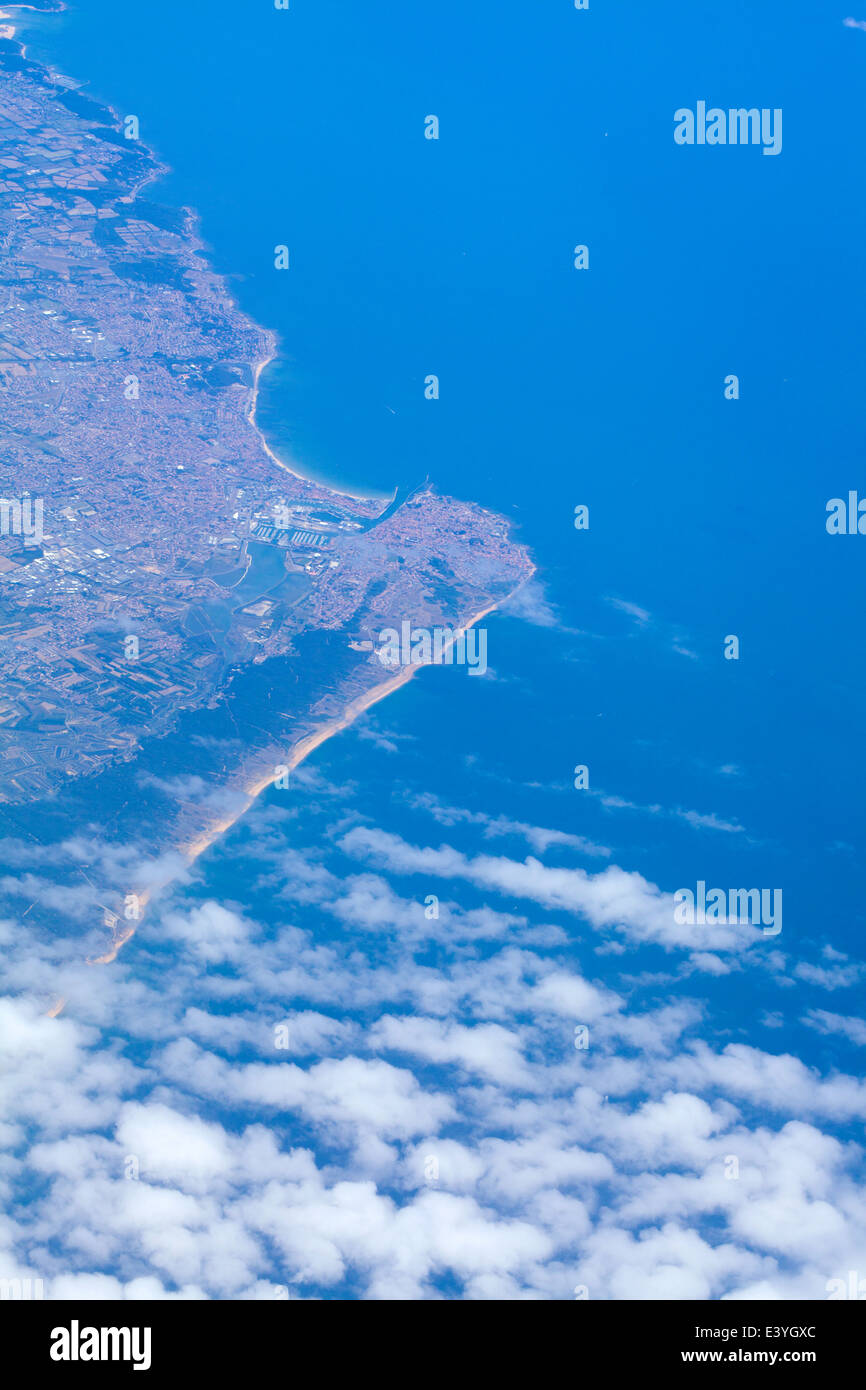 above the clouds - view from an aeroplane flying over France Stock ...