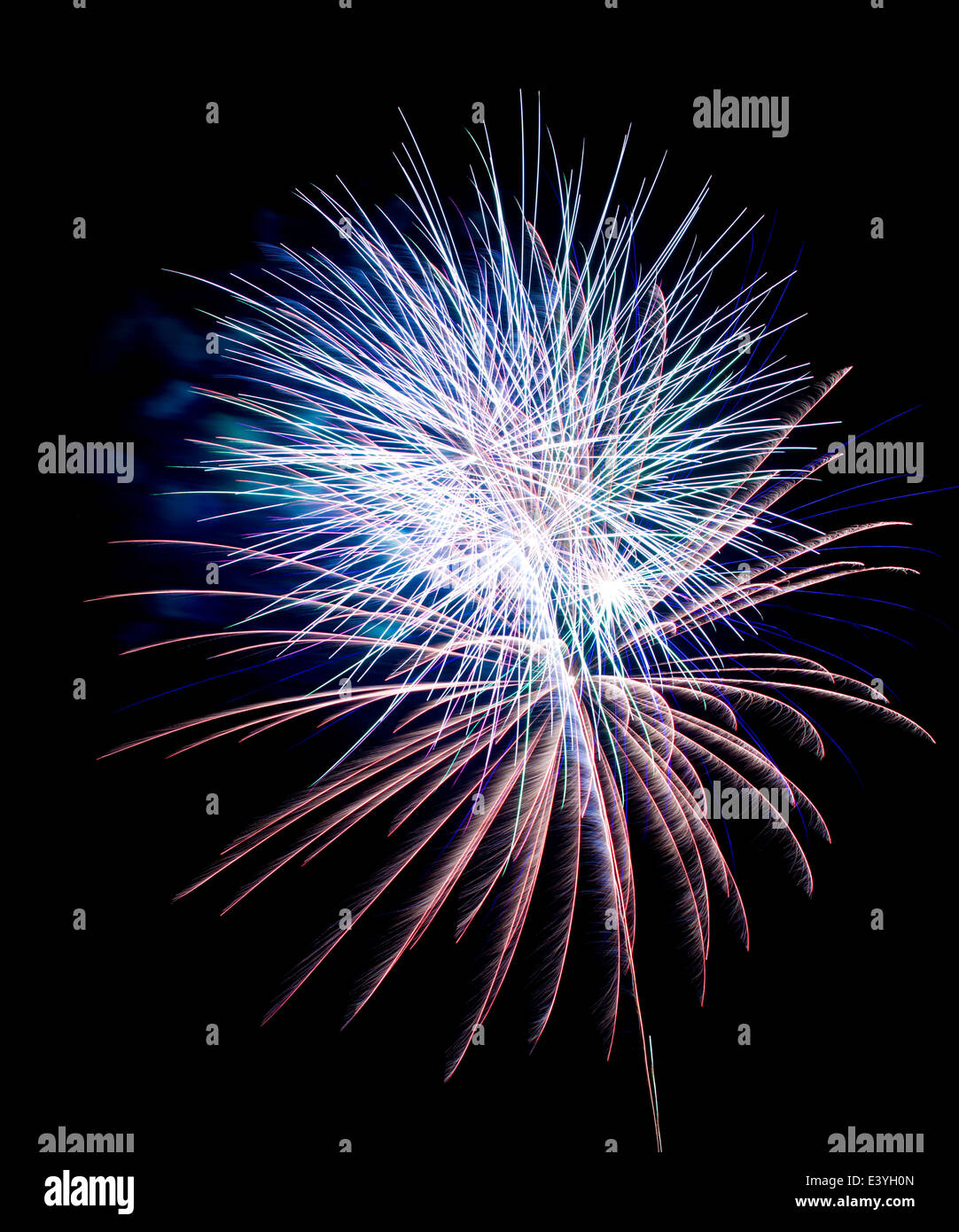 fireworks on black background Stock Photo - Alamy