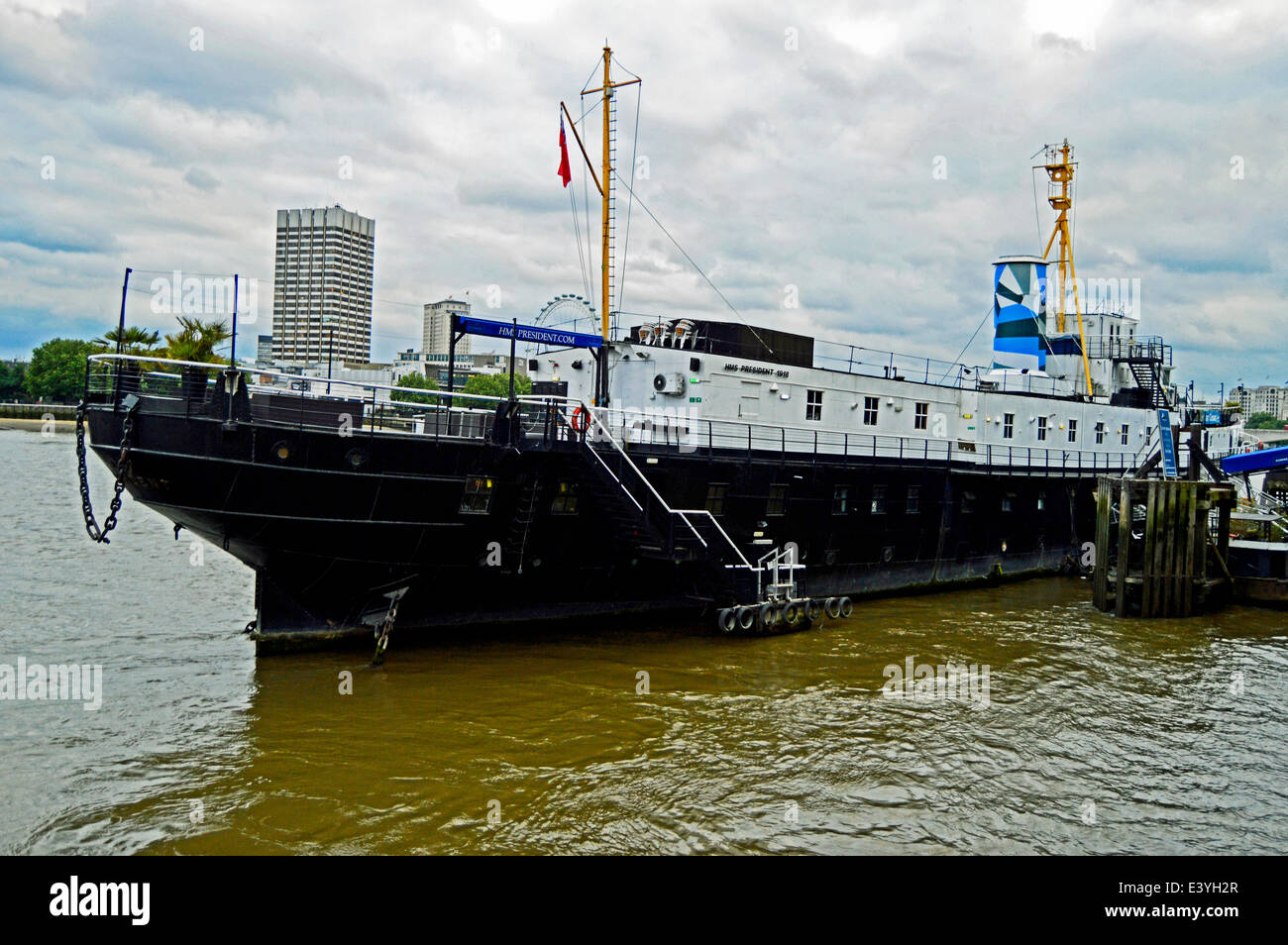 The HMS President on the River Thames, London, England, United Kingdom ...