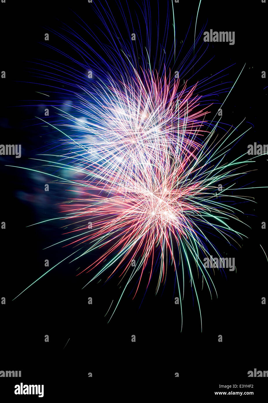 fireworks on black background Stock Photo - Alamy