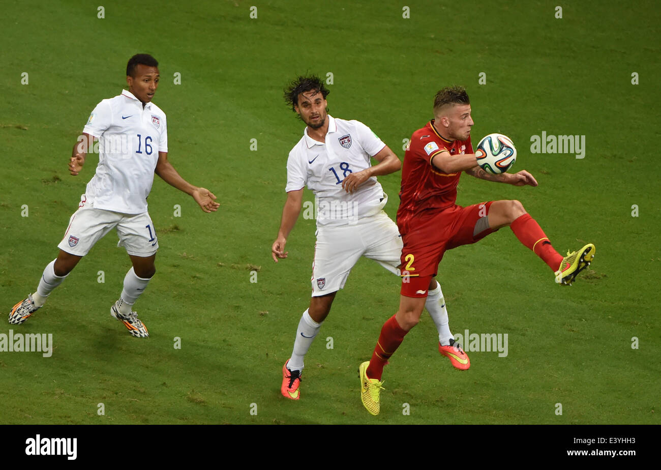 Salvador, Brazil. 1st July, 2014. Belgium's Toby Alderweireld (R ...