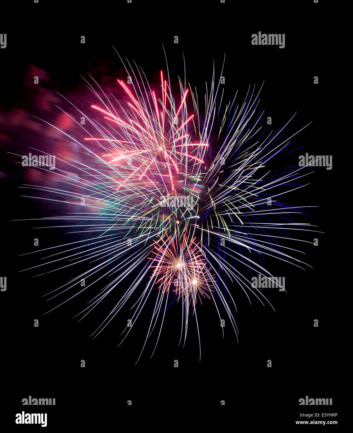 fireworks on black background Stock Photo - Alamy