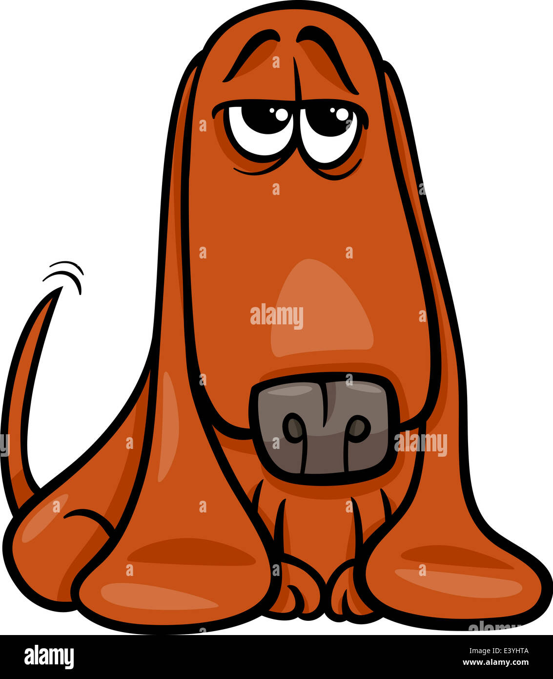 Cartoon Illustration of Cute Basset Dog Pet Stock Photo - Alamy