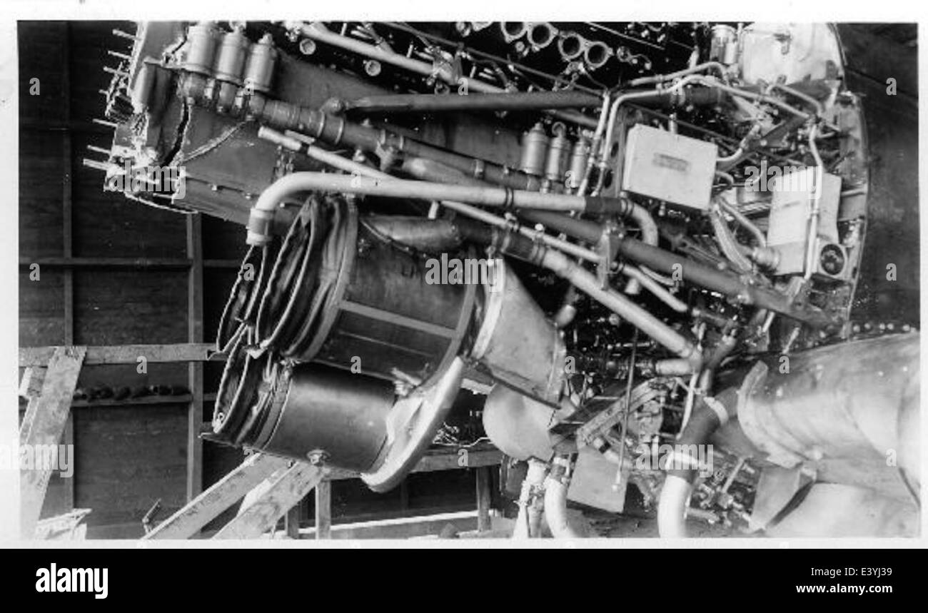 The engine of a Curtiss P-40B fighter aircraft, an iconic aircraft used ...
