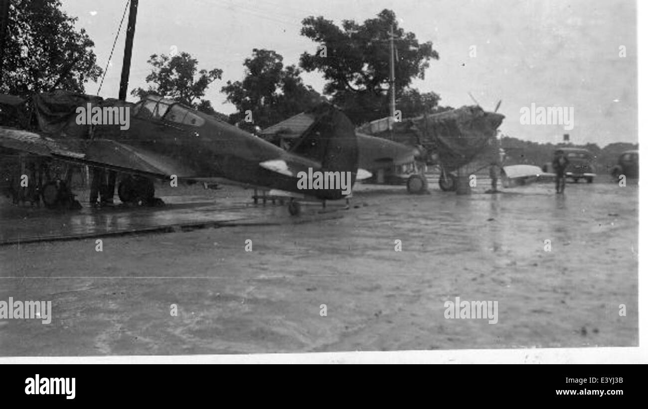 A photograph of P-40 fighter aircraft, part of the Flying Tigers ...