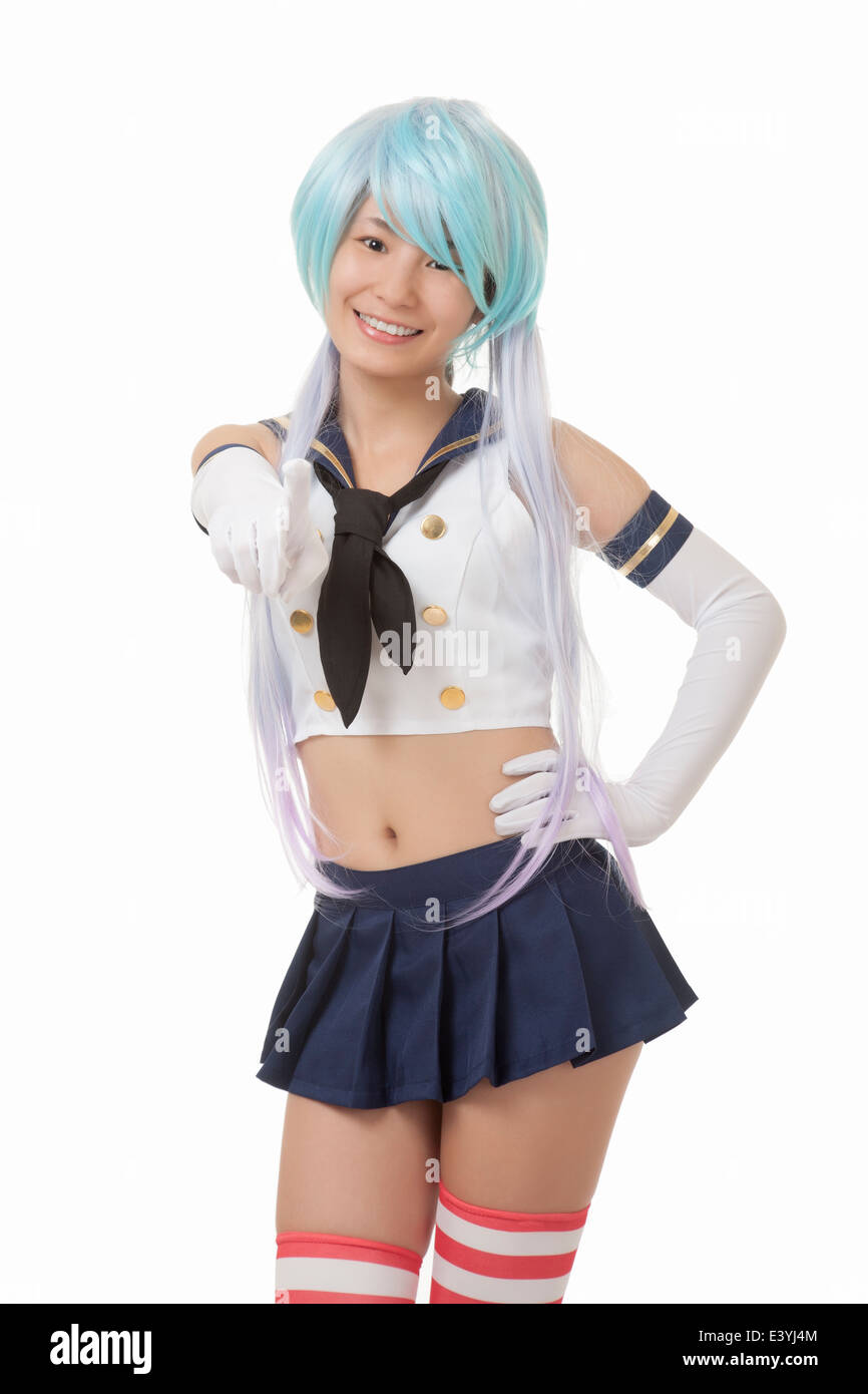 Beautiful And Sexy Chinese Woman Having Some Fun With Cosplay Isolated 5519