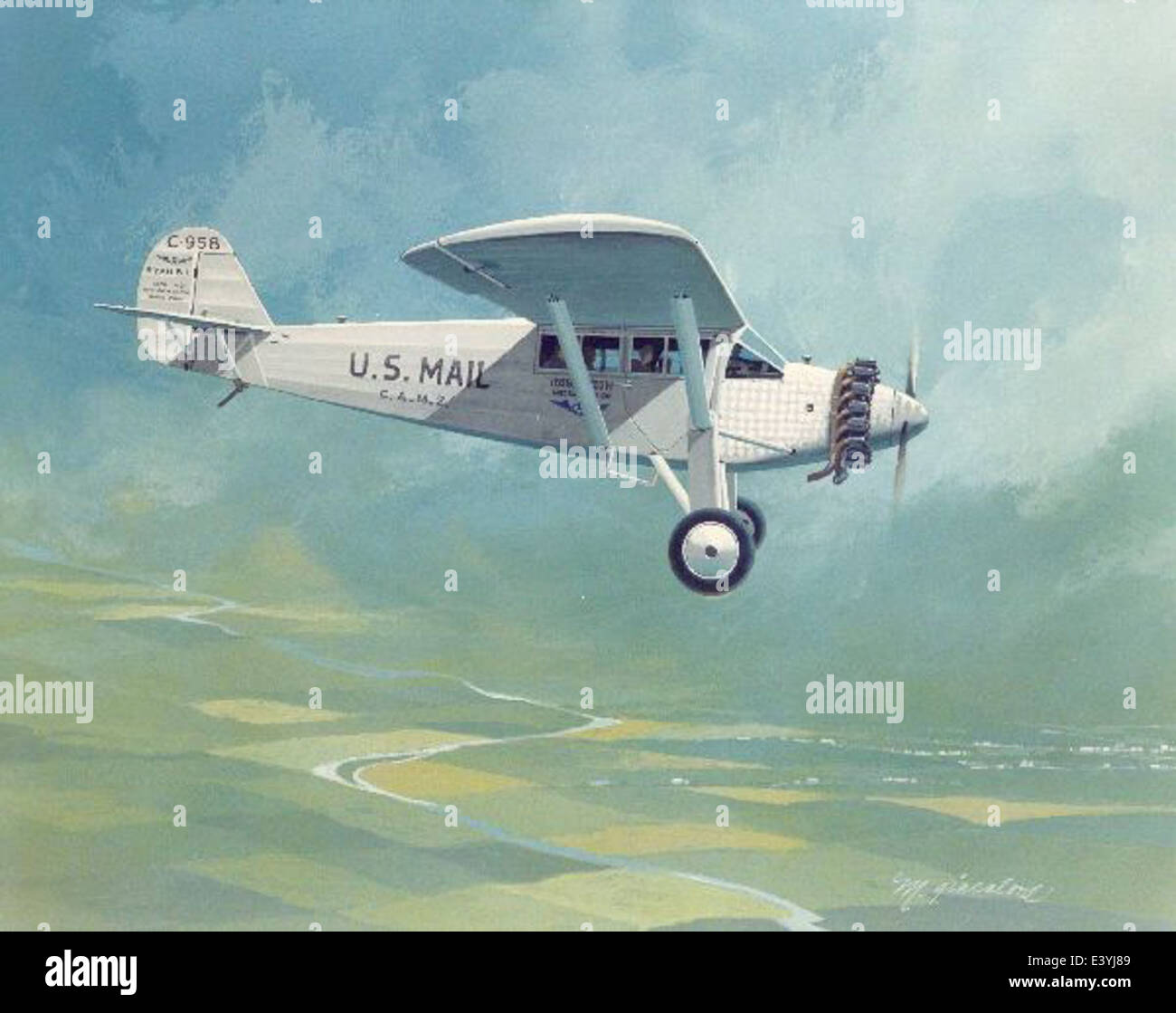 Photograph of a Ryan aircraft from 1928, displayed at the San Diego Air ...