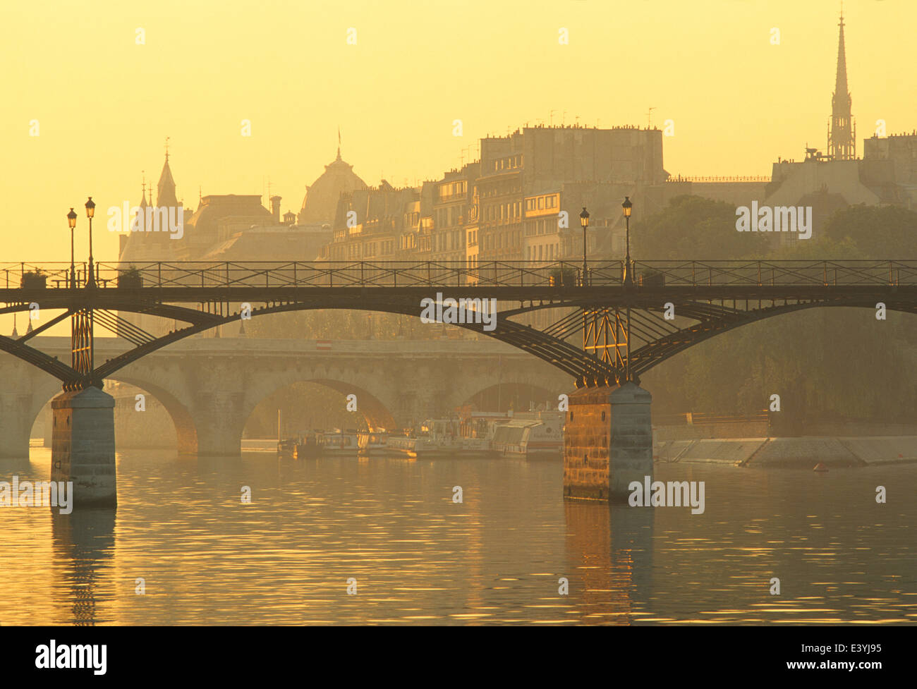 Pont des Arts (bridge) across the river Seine in Paris before the ...