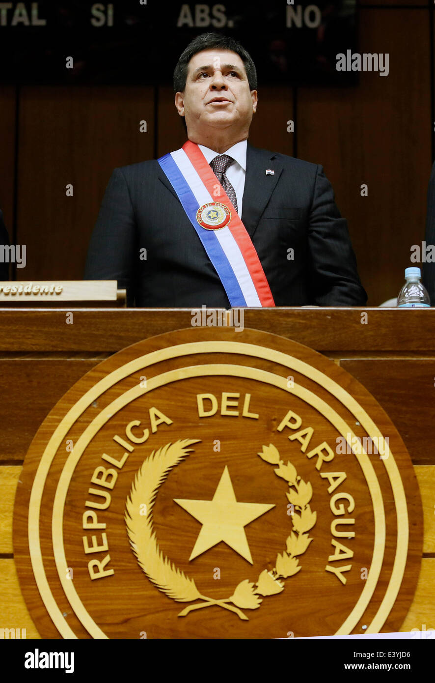 Asuncion, Paraguay. 1st July, 2014. Paraguayan President Horacio Cartes ...