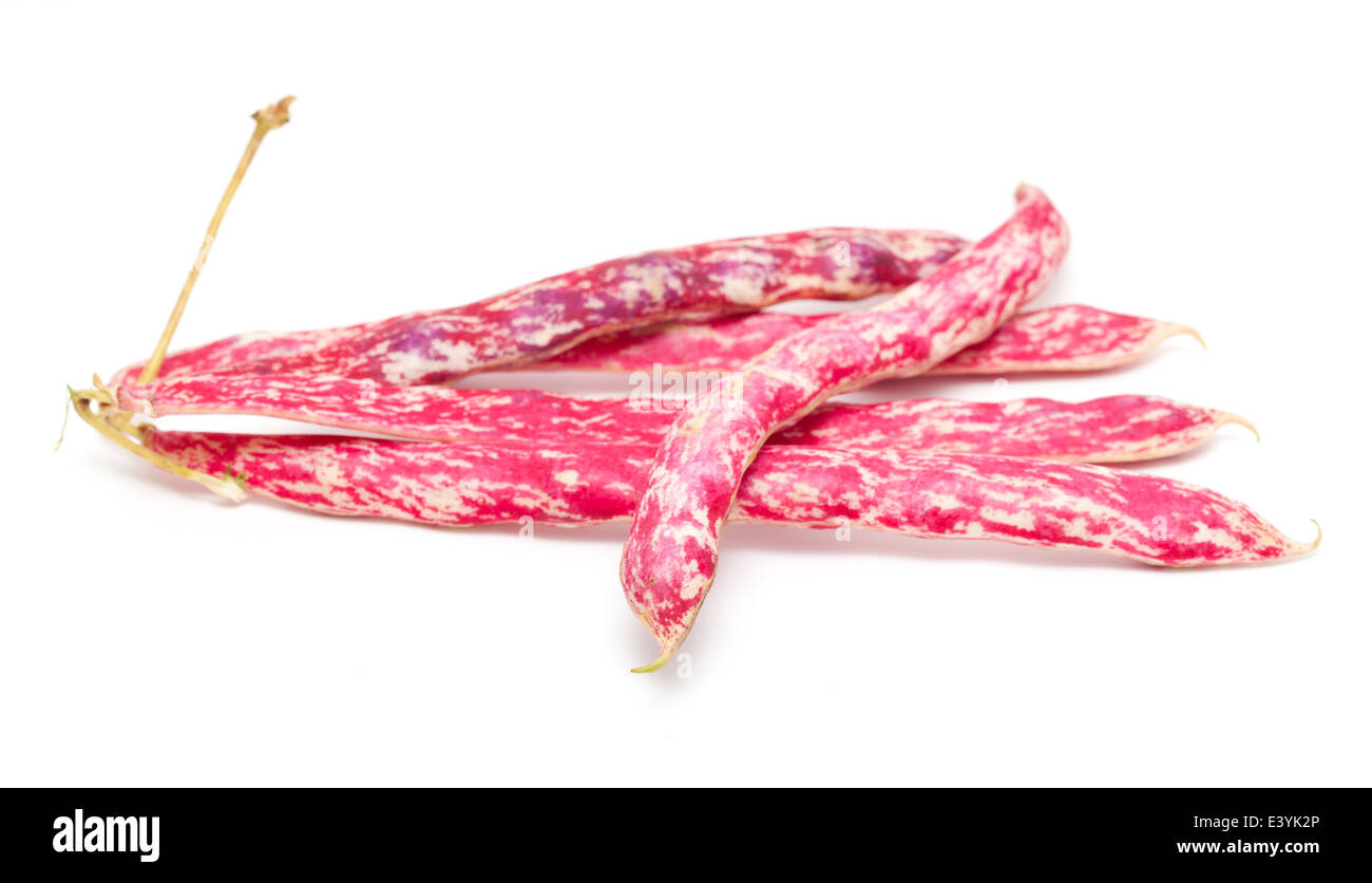 red bean pods isolated on white background Stock Photo - Alamy