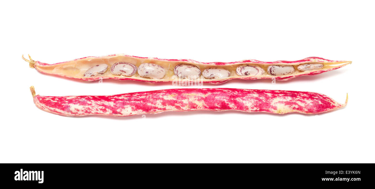 red bean pods isolated on white background Stock Photo - Alamy