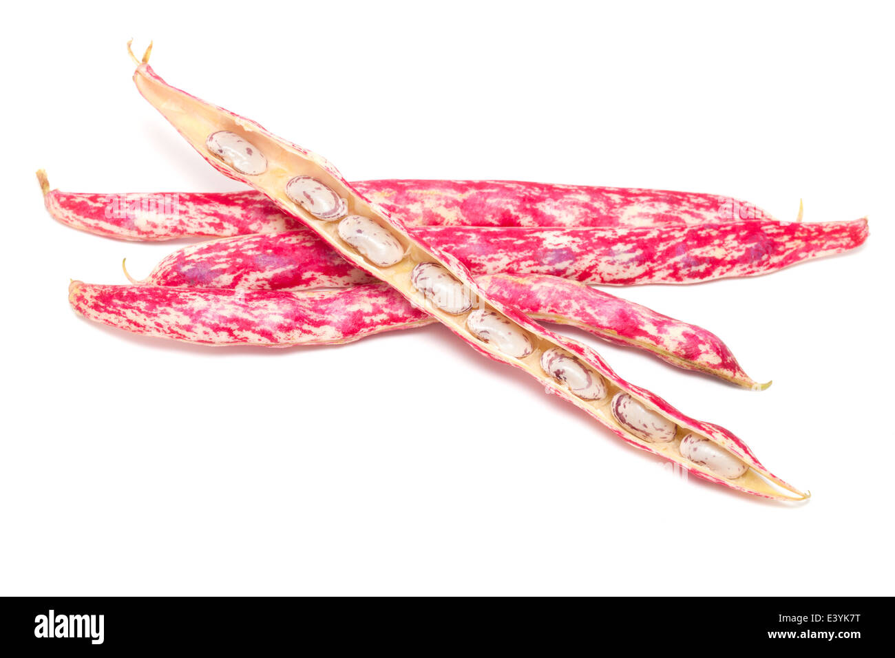 red bean pods isolated on white background Stock Photo - Alamy