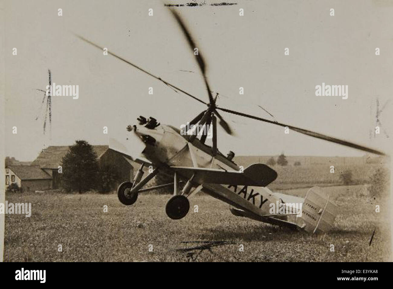 The Cierva C19, an autogyro, captured in this photograph, was an early ...