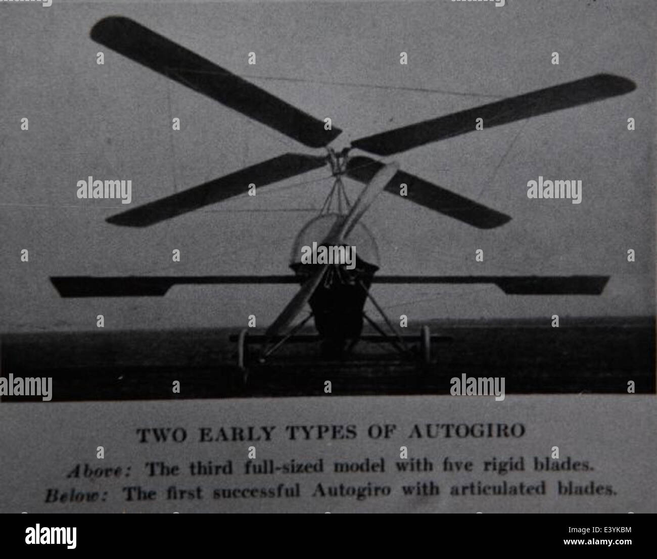 Photograph of a Cierva autogyro, highlighting early rotorcraft ...