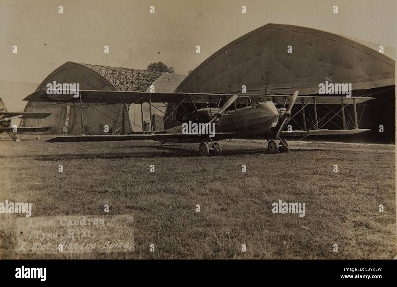 A photograph of the Caudron R-XI aircraft, an early French biplane used ...