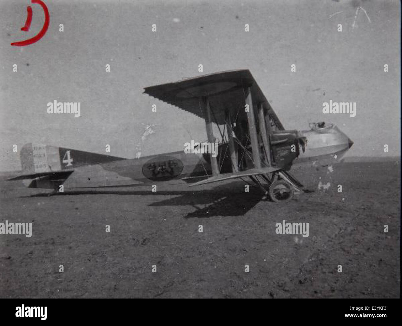 The Caudron R-XI, an early 20th-century French aircraft, is displayed ...