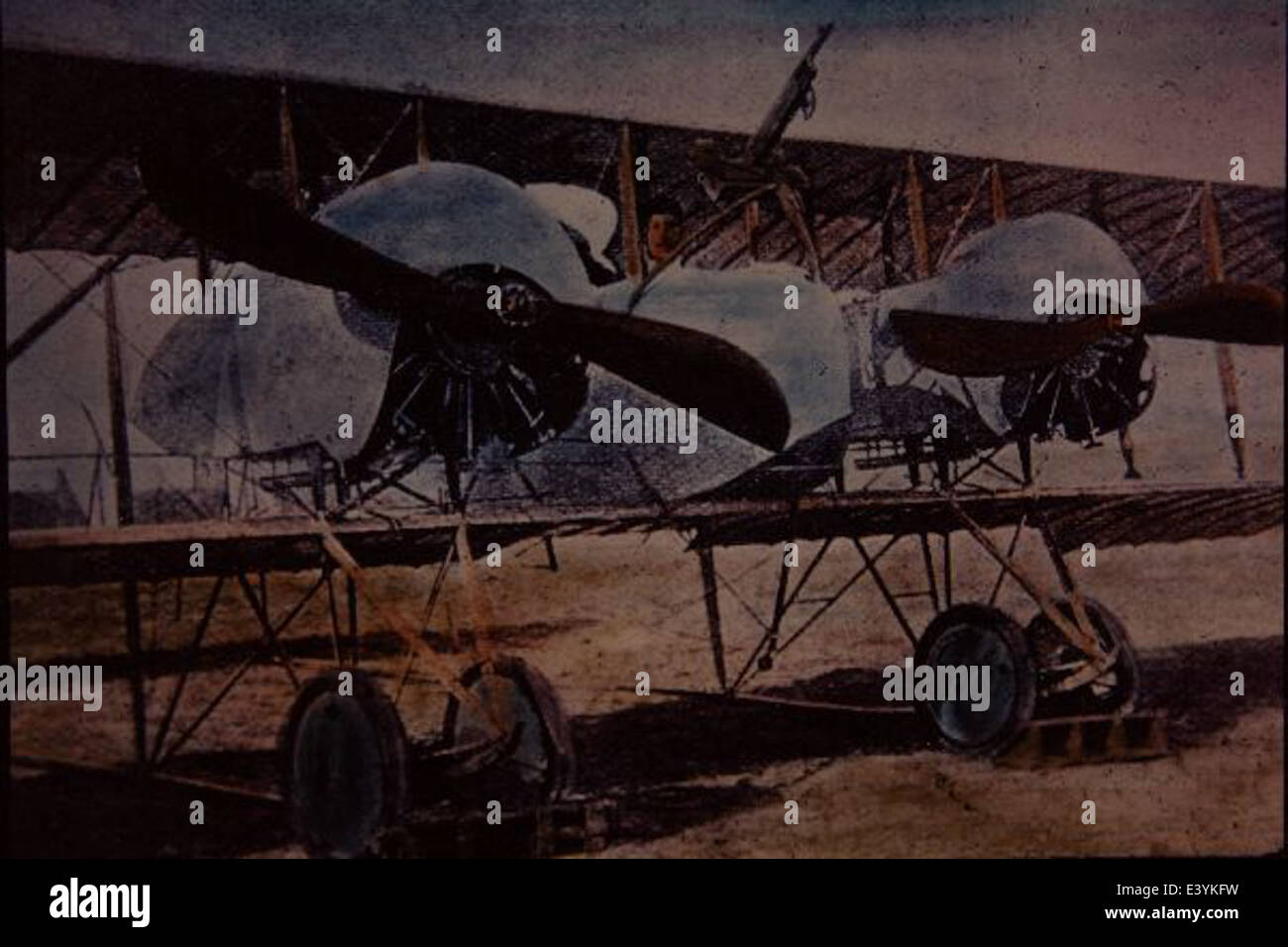The Caudron G-4, a French bomber from World War I, is displayed in this ...
