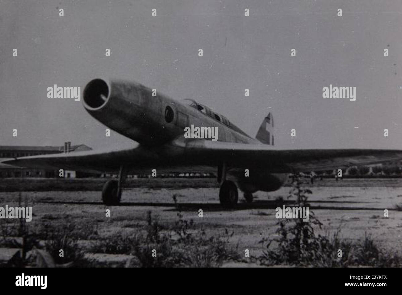 A photograph of the Caproni N1 aircraft, a jet-powered aircraft ...