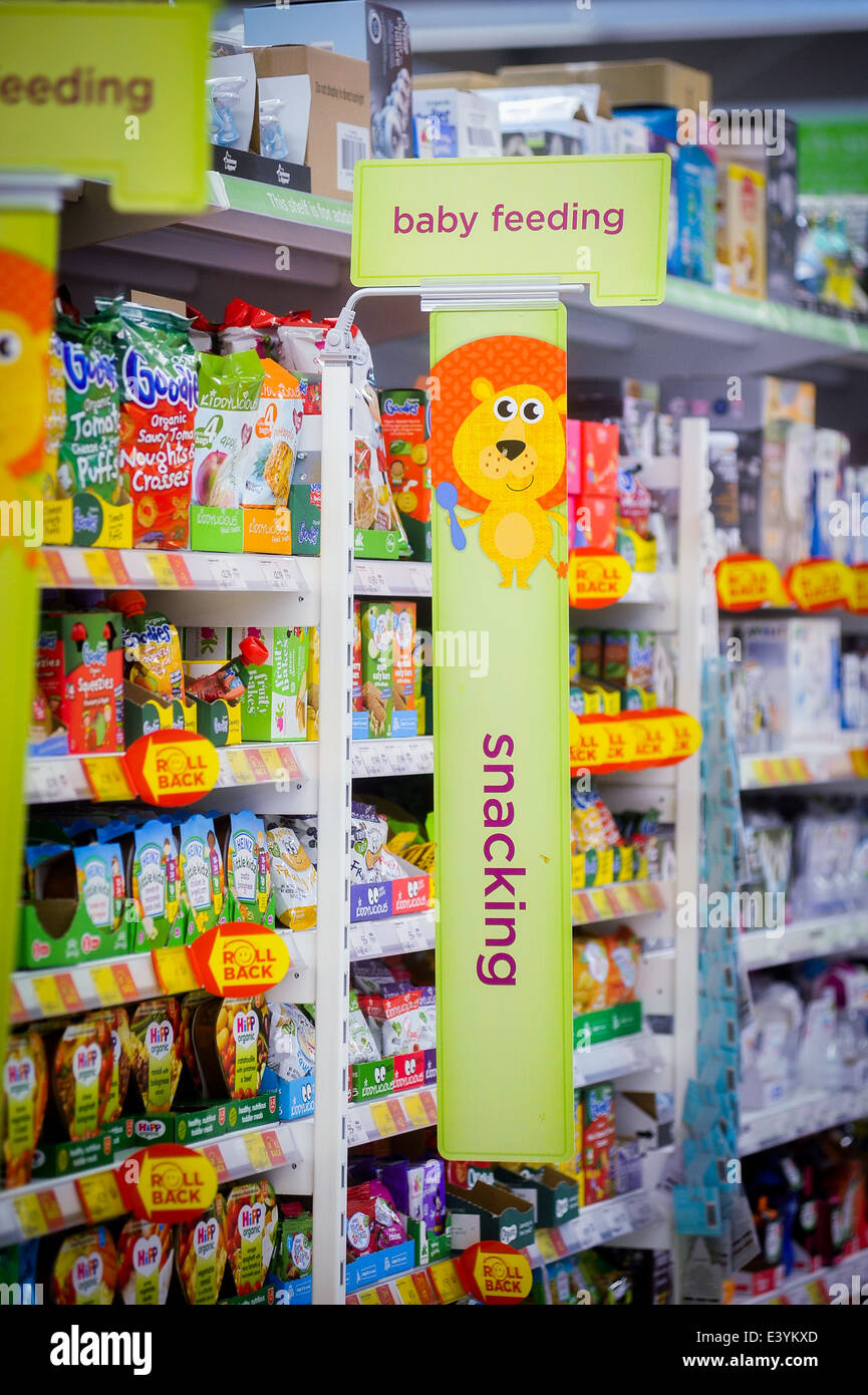 baby feeding section in supermarket Stock Photo - Alamy