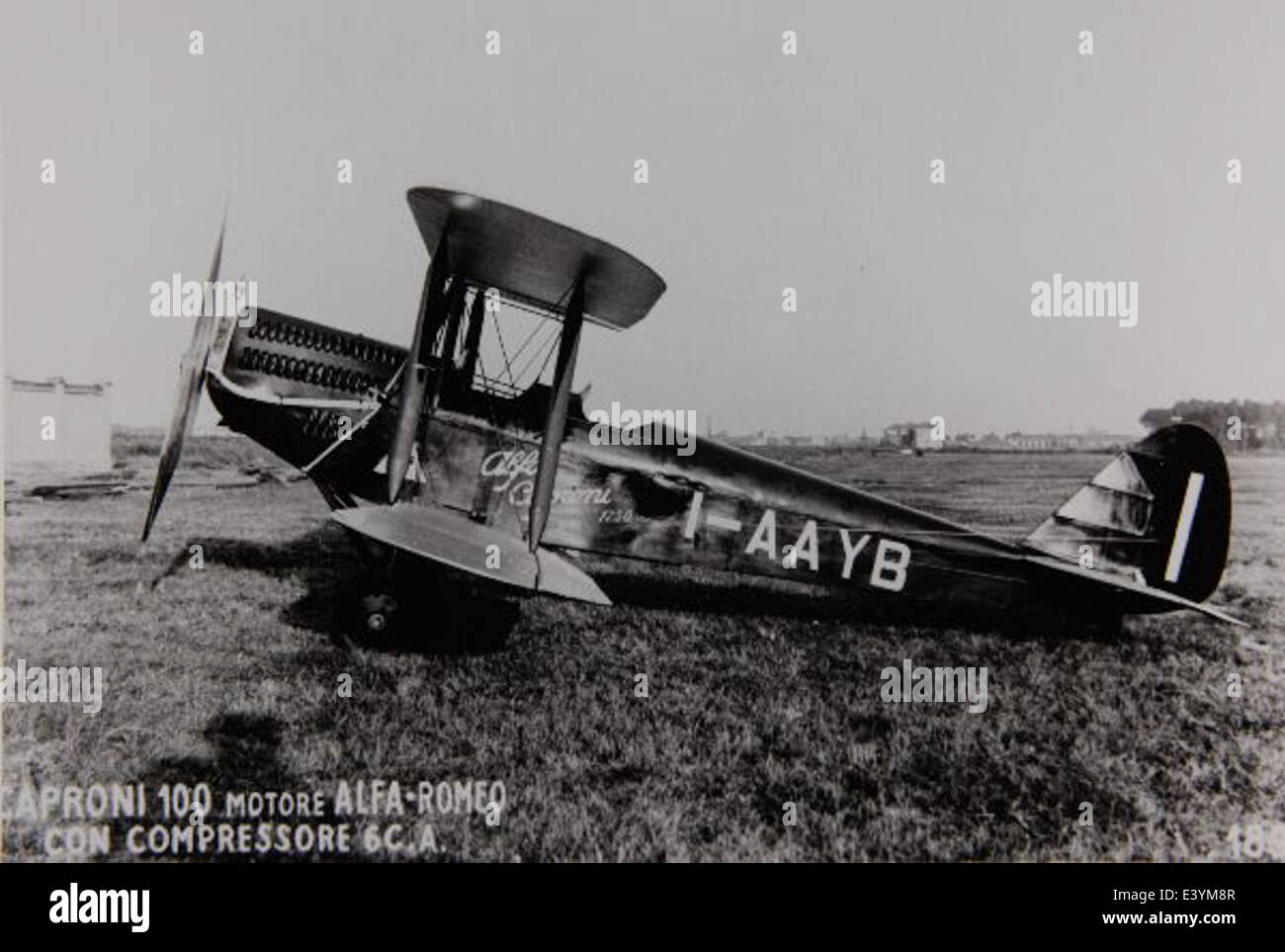 The Caproni Ca.100, an Italian-designed biplane, is displayed at the ...