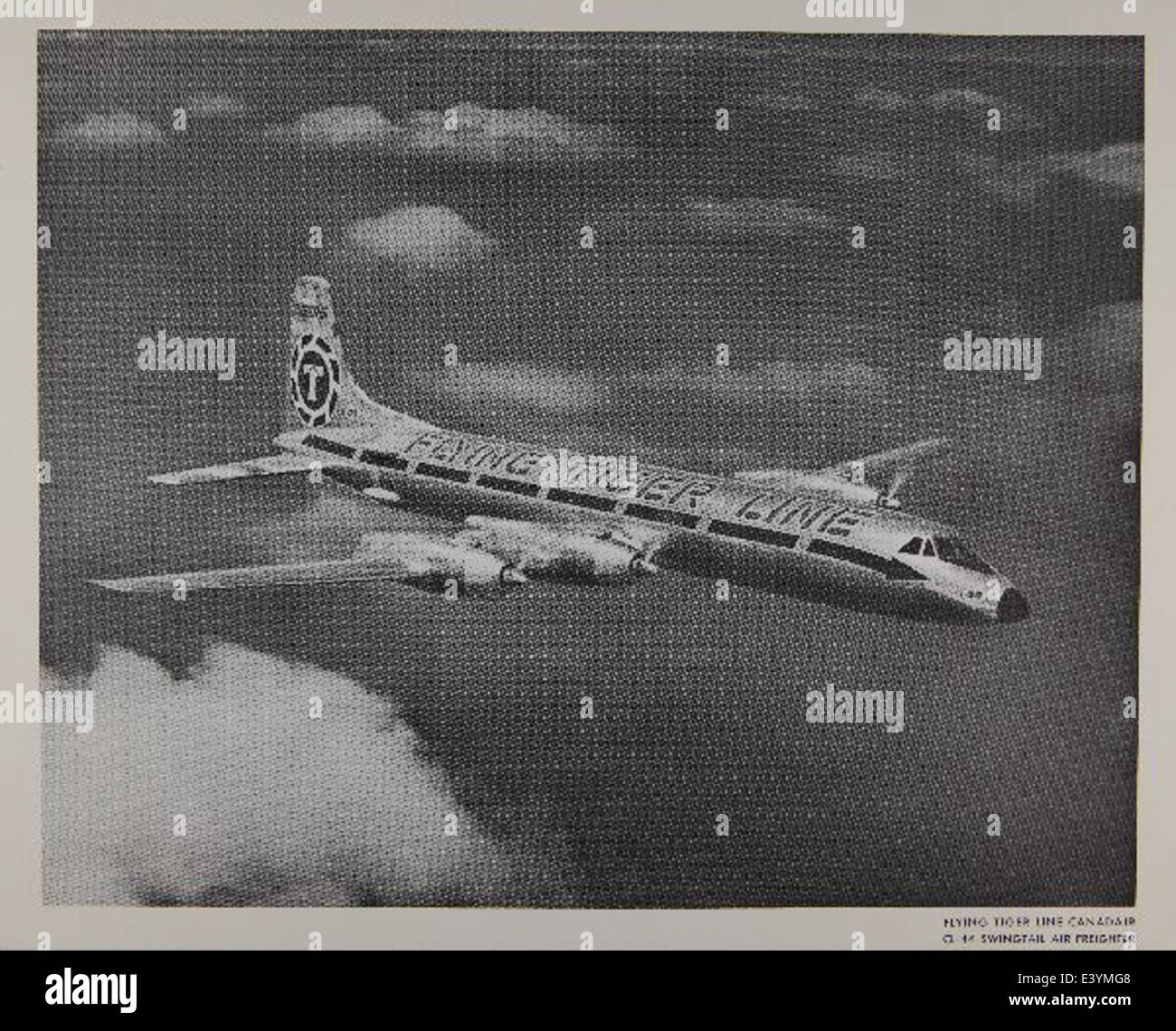 This photograph shows a Canadair CL-44, a Canadian-built turboprop ...