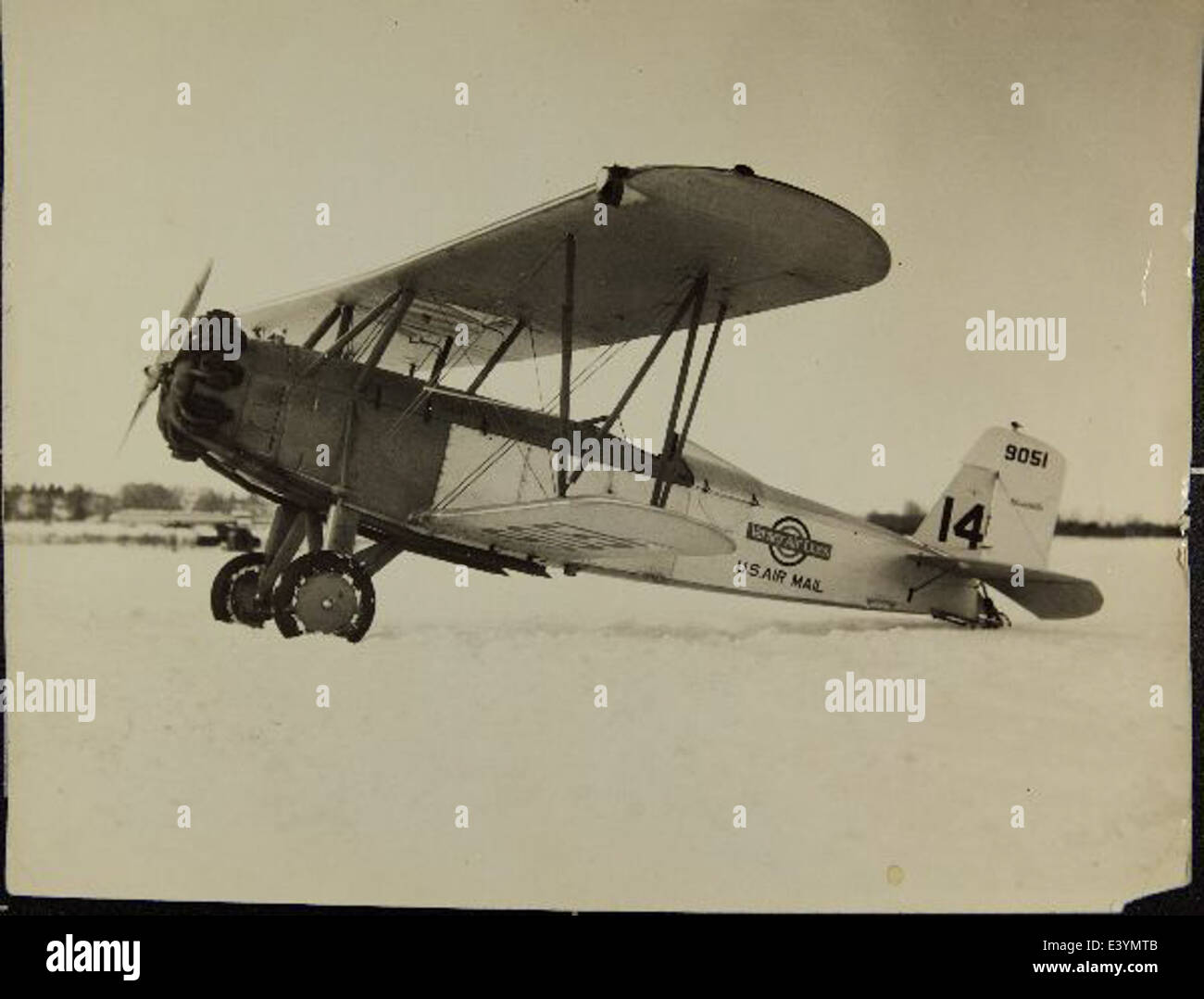 A photograph of a Stearman M-2 aircraft, displayed at the San Diego Air ...