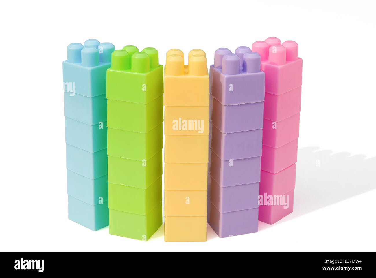 columns shaped from colorful toy bricks Stock Photo - Alamy