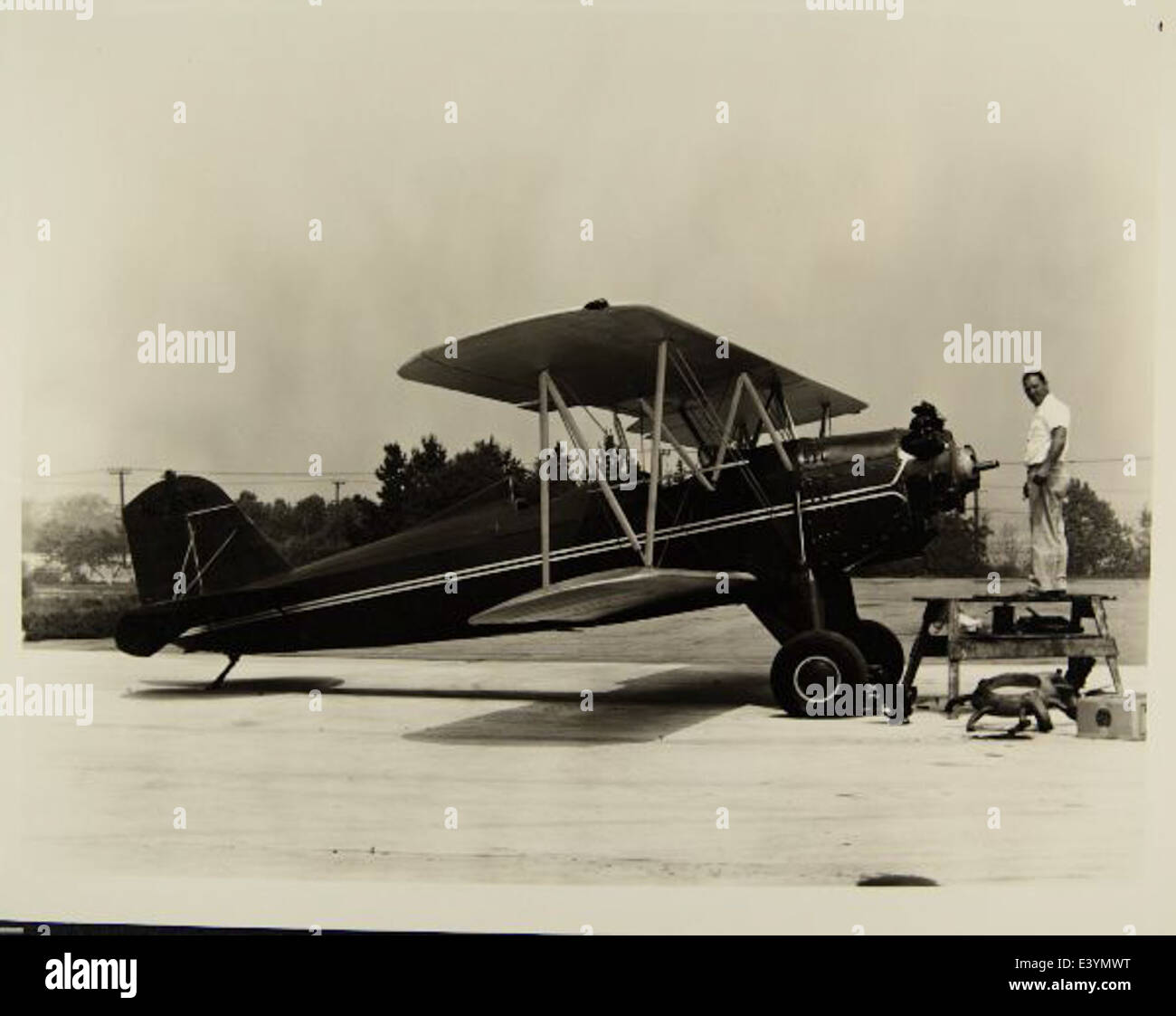 A photograph of the Stearman C-3R, an early 1930s biplane used for ...