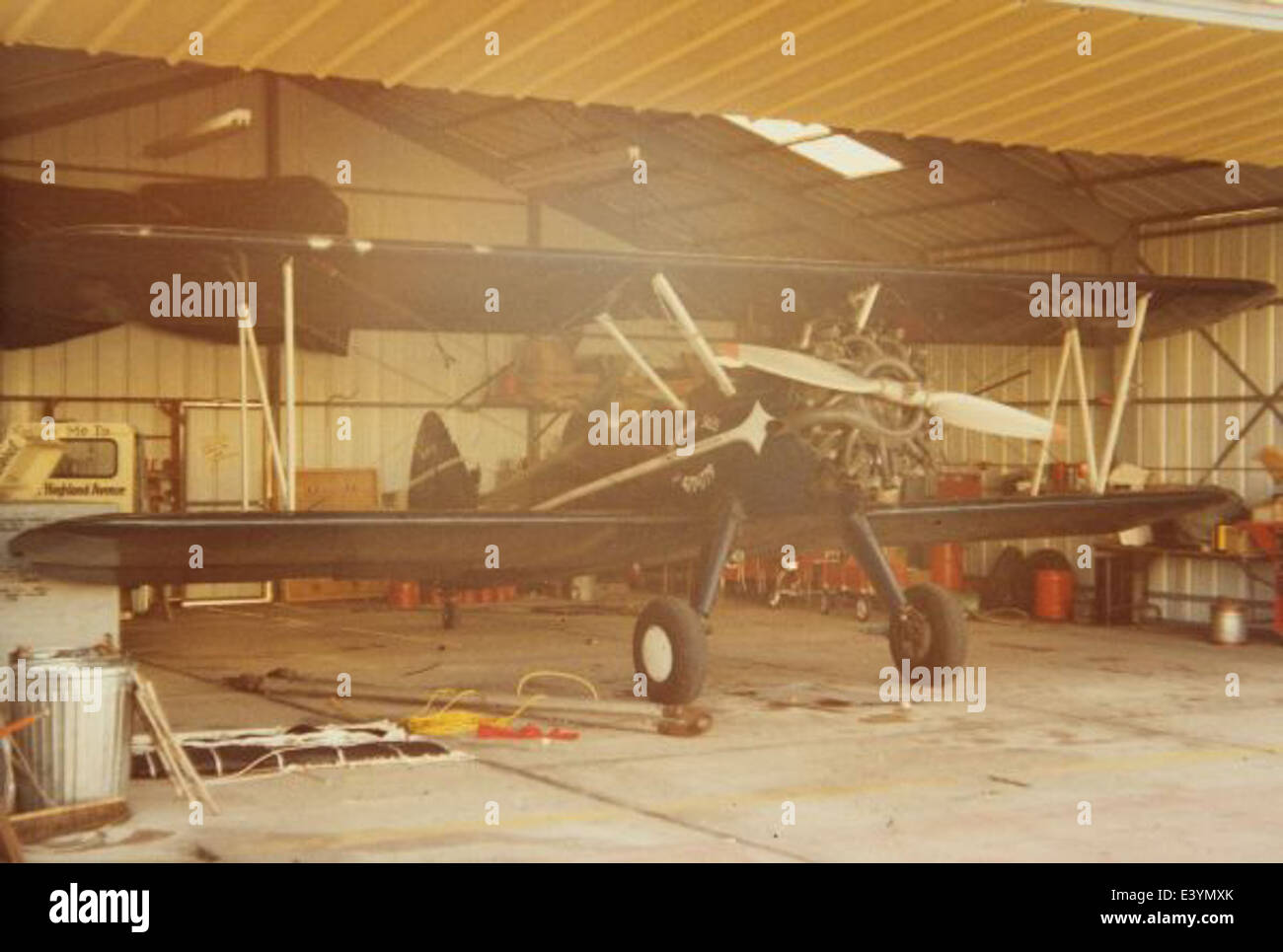 A photograph of the Stearman C-3R, an early biplane used for transport ...