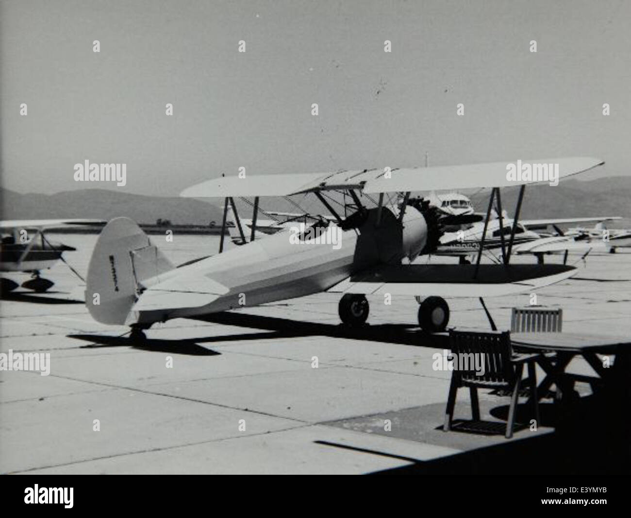 A photograph of the Stearman C-3R, an early American biplane used for ...