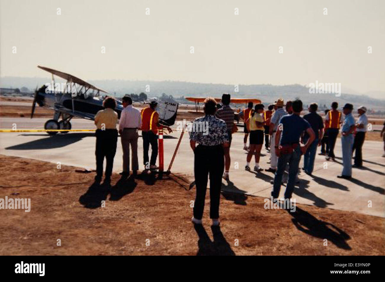 The Stearman C-3R, an early 1930s biplane, is displayed at the SDASM ...