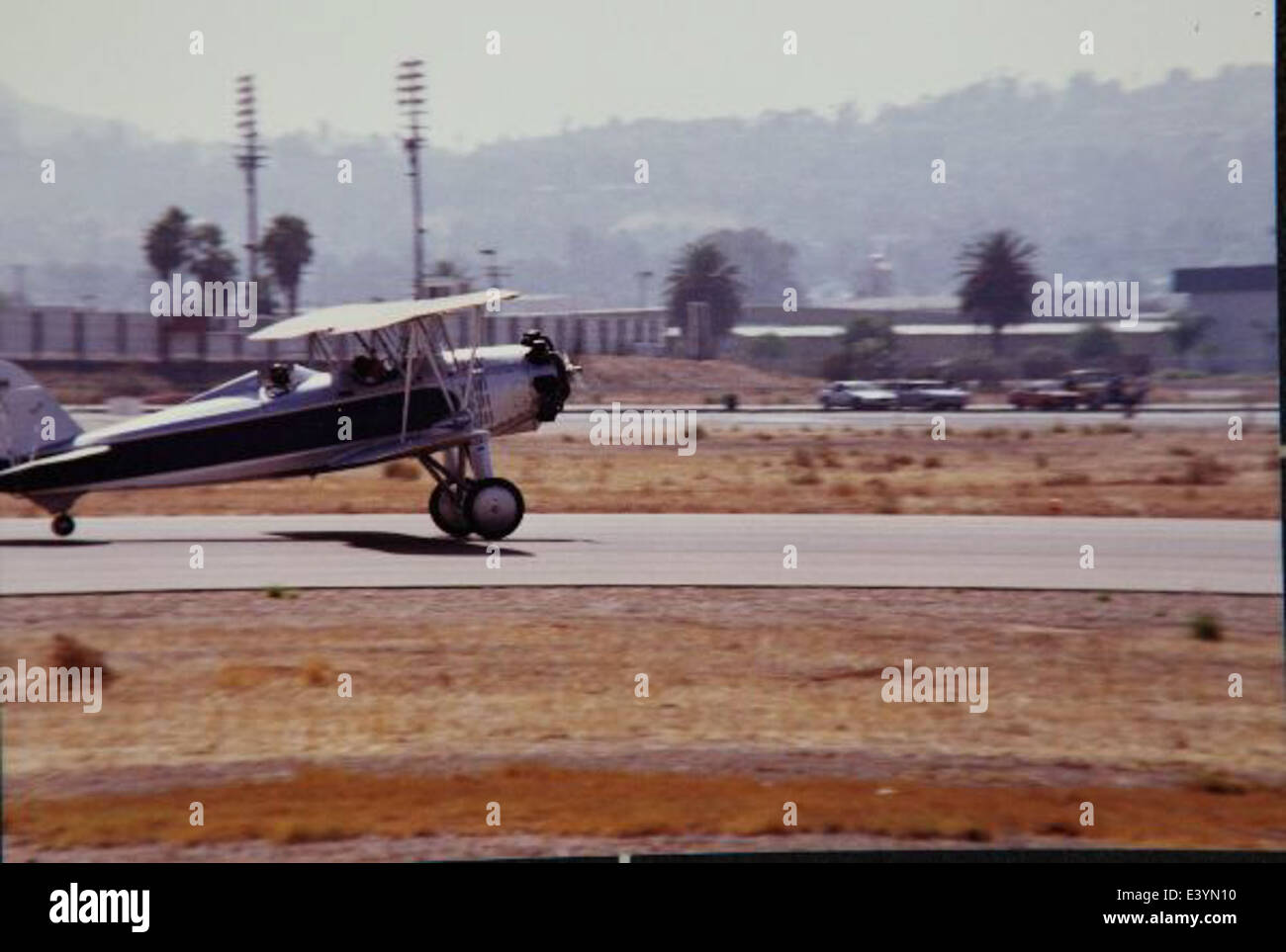 A photograph of the Stearman C-3R, an early biplane aircraft used for ...