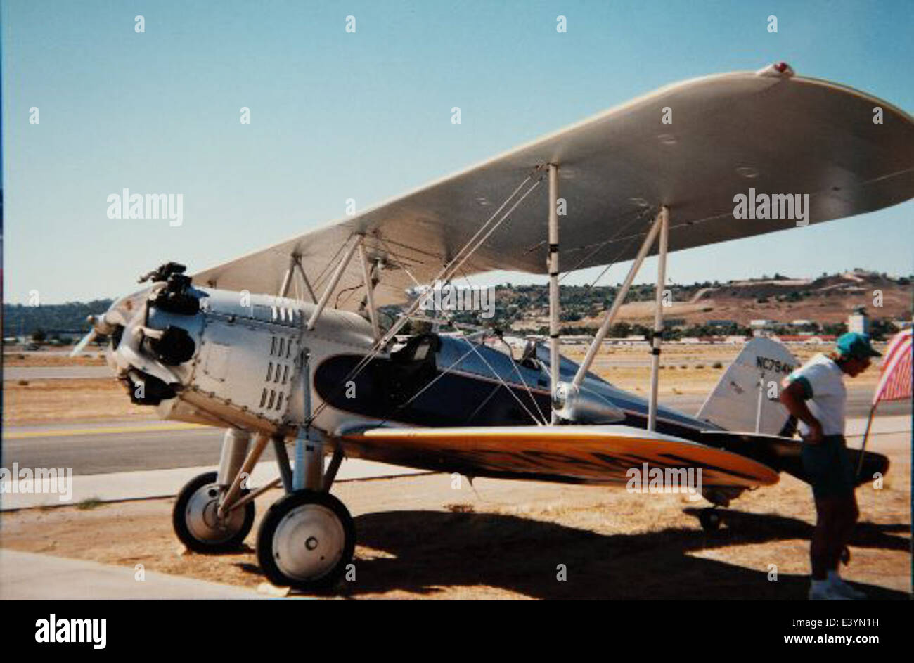The Stearman C-3R, a civilian and military biplane, is depicted in this ...