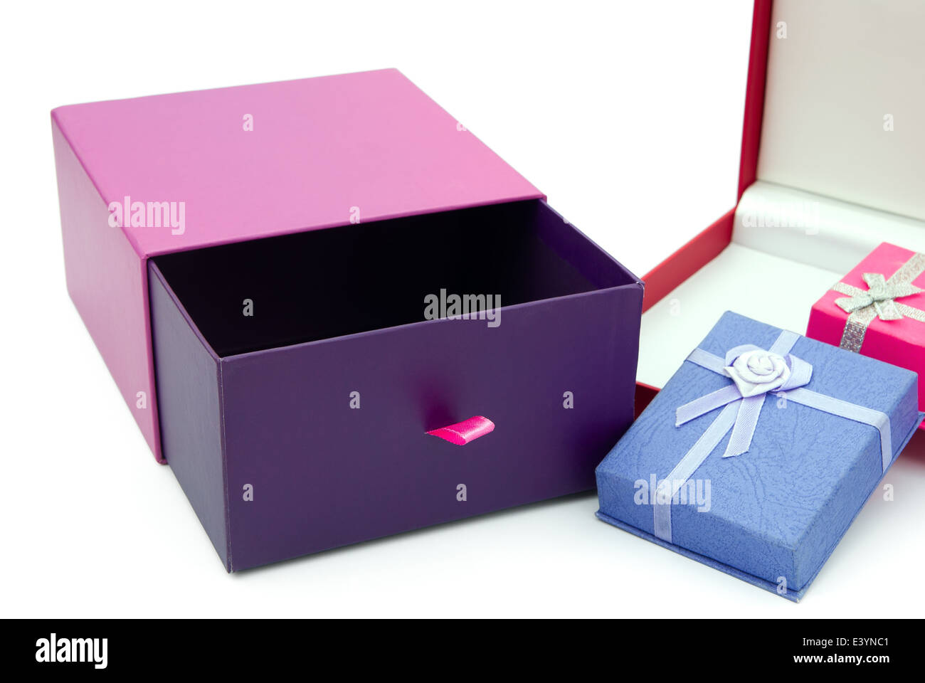 different gift boxes on white with clipping path Stock Photo - Alamy