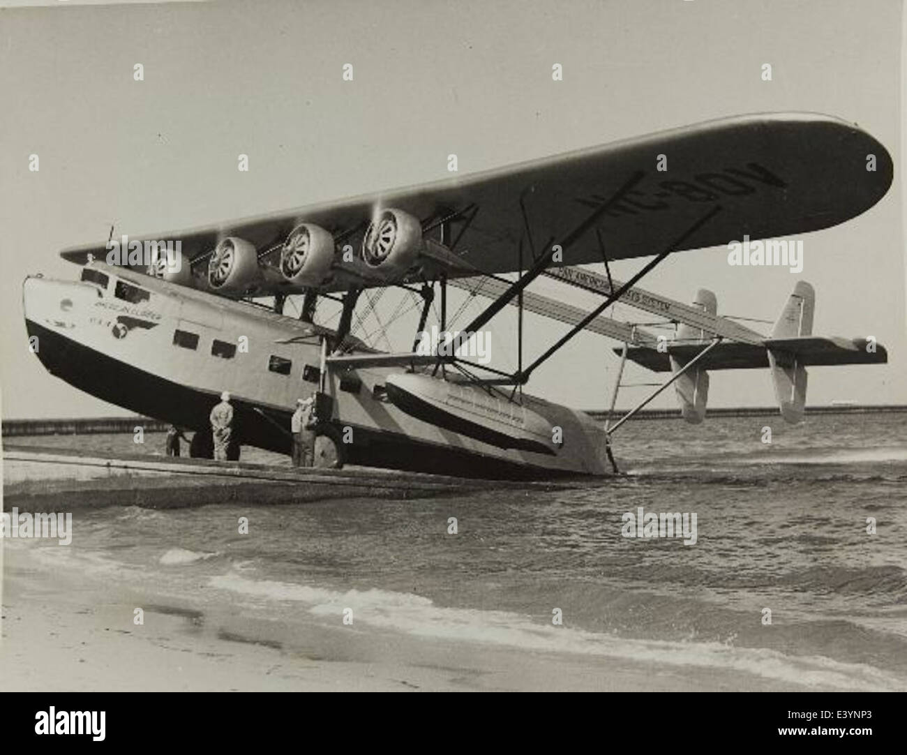 This photograph shows a Sikorsky S-40 aircraft, the American Clipper ...