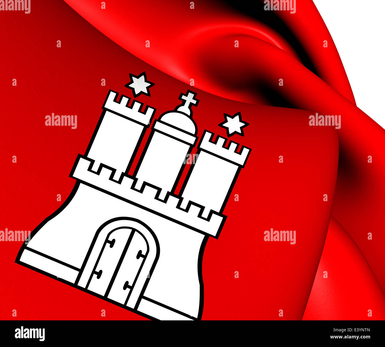 Flag of Hamburg, Germany. Close Up Stock Photo - Alamy